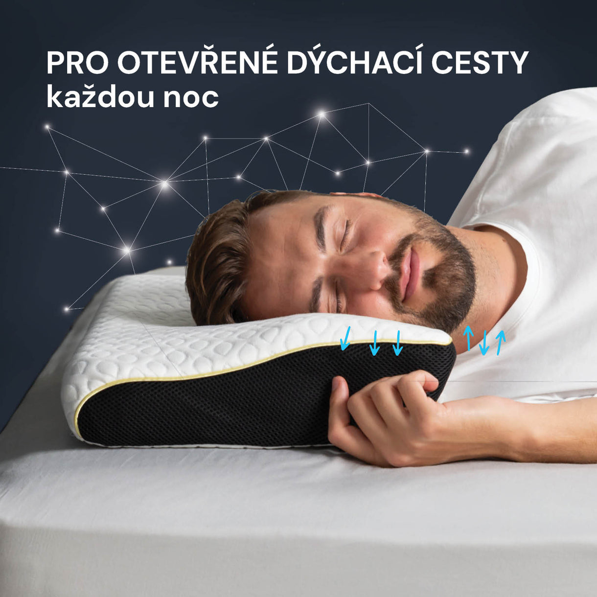 Anatomický polštář proti chrápání Vitapur MemoSilver Ionity - 57x34 cm ...